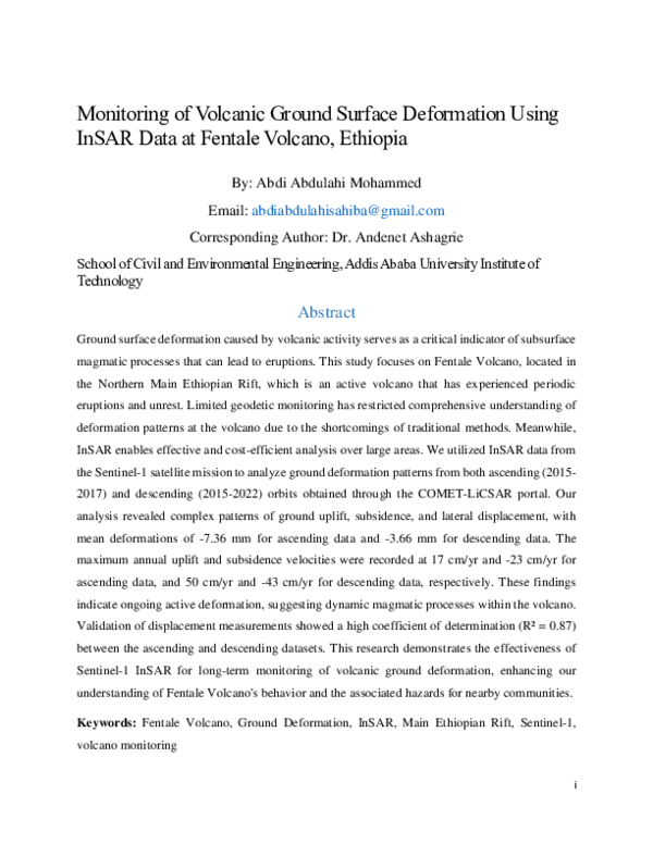 (PDF) Monitoring of Volcanic Ground Surface Deformation Using InSAR ...