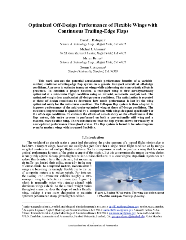 (PDF) Optimized Off-Design Performance of Flexible Wings with ...