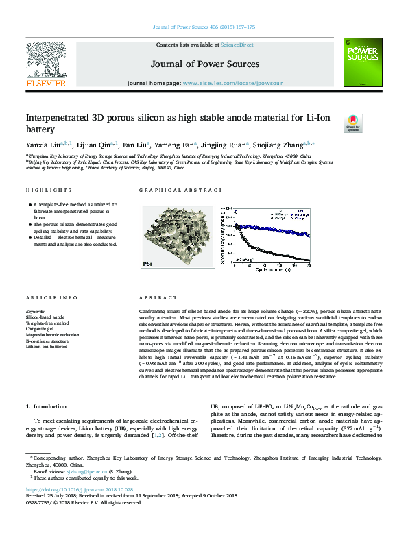 (PDF) Interpenetrated 3D porous silicon as high stable anode material ...