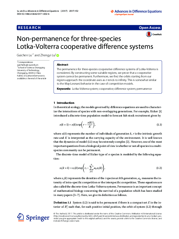 Non-permanence for three-species Lotka-Volterra cooperative difference ...
