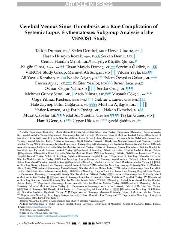 (PDF) Cerebral Venous Sinus Thrombosis as a Rare Complication of ...