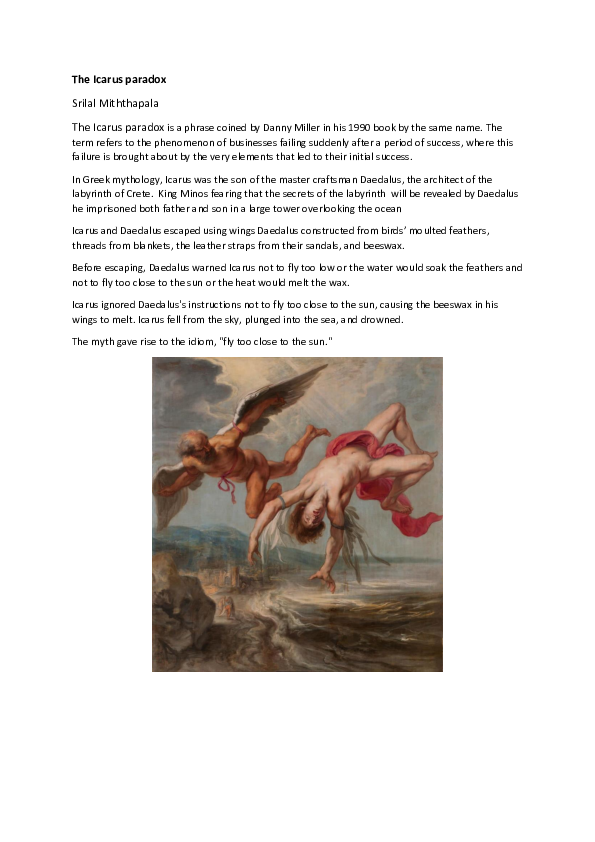 (PDF) The Icarus paradox