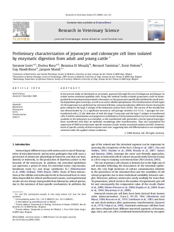 (PDF) Preliminary characterization of jejunocyte and colonocyte cell ...