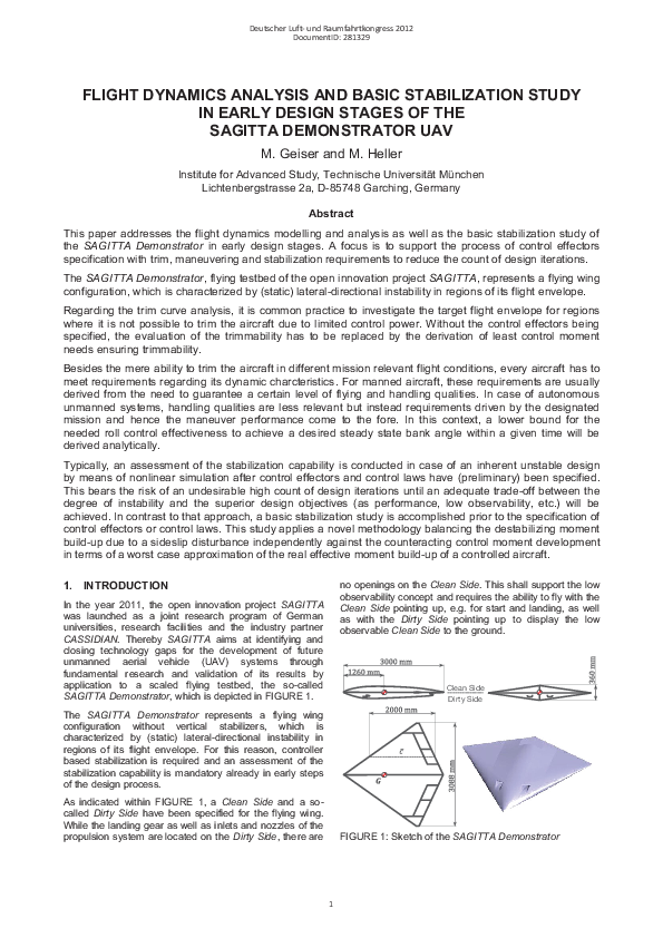 (PDF) Flight Dynamics Analysis and Basic Stabilization Study in Early ...
