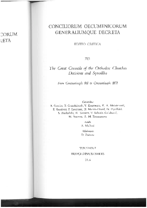 (PDF) The so-called Synod of Constantinople (1755-1756). Decree of the ...