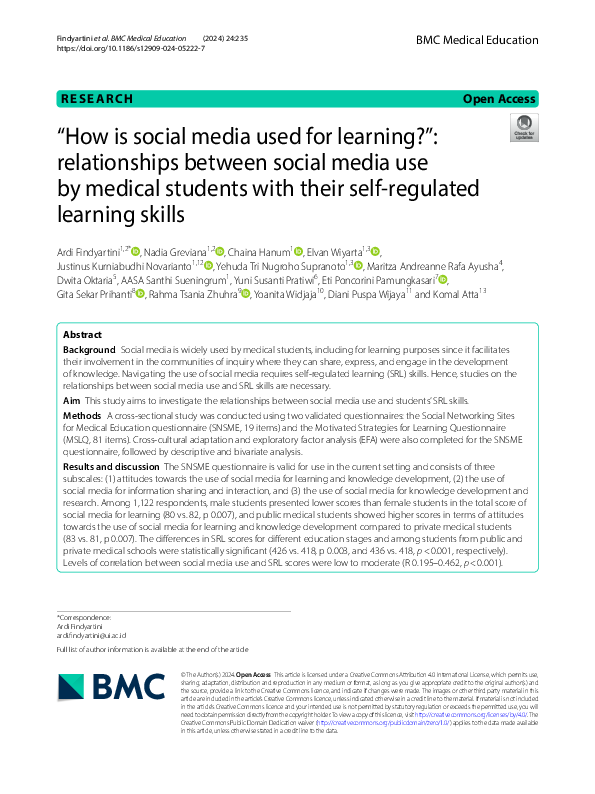 “How is social media used for learning?”: relationships between social ...