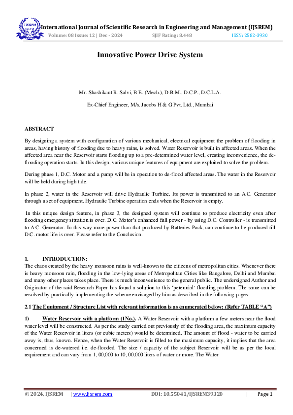 (PDF) Innovative Power Drive System
