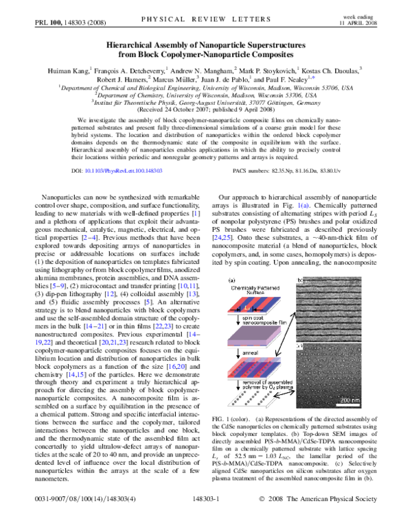 (PDF) Hierarchical Assembly of Nanoparticle Superstructures from Block ...