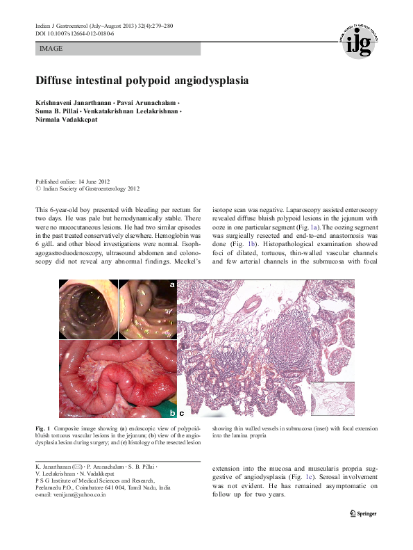 (PDF) Diffuse intestinal polypoid angiodysplasia
