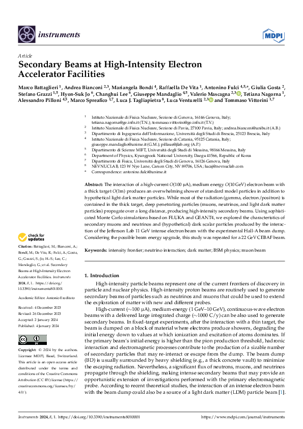 (PDF) Secondary Beams at High-Intensity Electron Accelerator Facilities