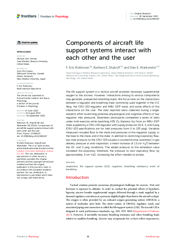 (PDF) Components of aircraft life support systems interact with each ...