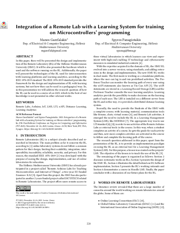 (PDF) Integration of a Remote Lab with a Learning System for training ...