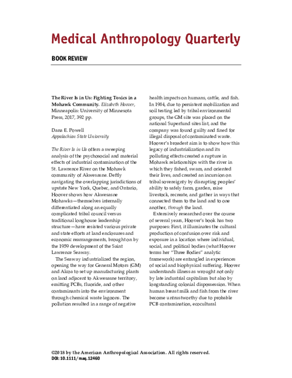 (PDF) The River Is in Us: Fighting Toxics in a Mohawk Community. By ...