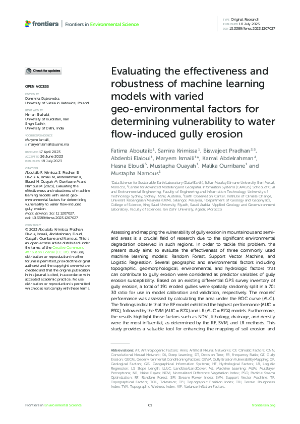 Pdf Evaluating The Effectiveness And Robustness Of Machine Learning Models With Varied Geo