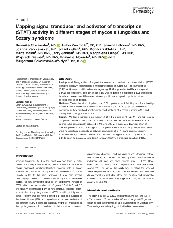 (PDF) Mapping signal transducer and activator of transcription (STAT) activity in different ...