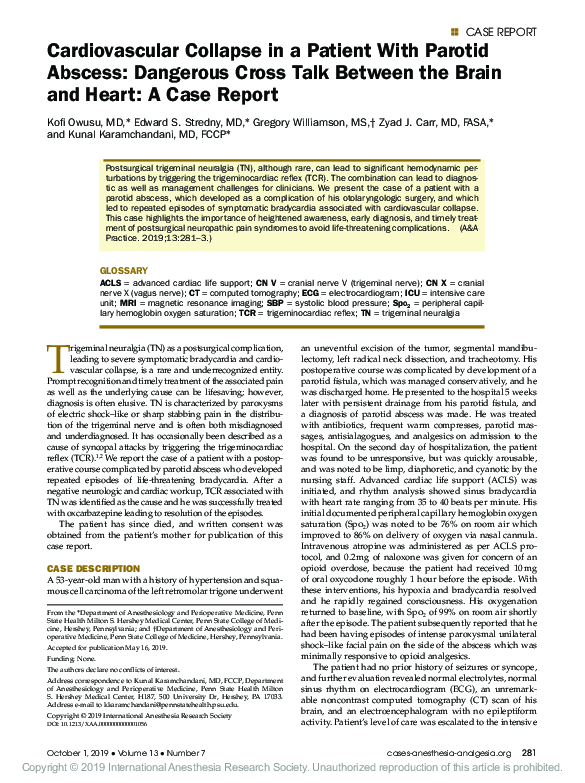 (PDF) Cardiovascular Collapse in a Patient With Parotid Abscess ...