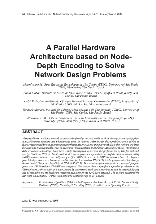 A Parallel Hardware Architecture based on Node-Depth Encoding to Solve Network Design Problems