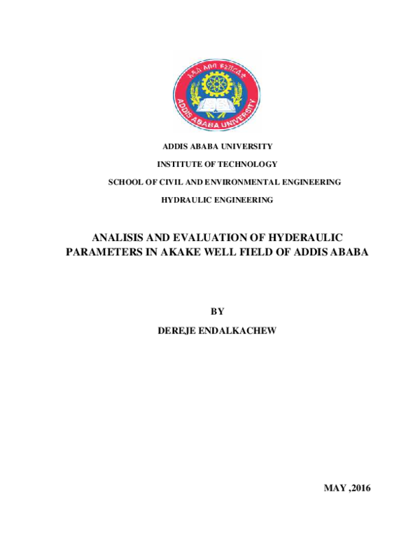 (PDF) ANALISIS AND EVALUATION OF HYDERAULIC PARAMETERS IN AKAKE WELL ...