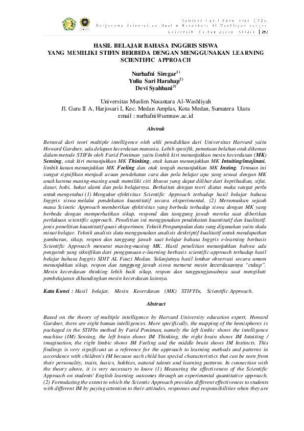 (PDF) Hasil Belajar Bahasa Inggris Siswa Yang Memiliki Stifin Berbeda ...