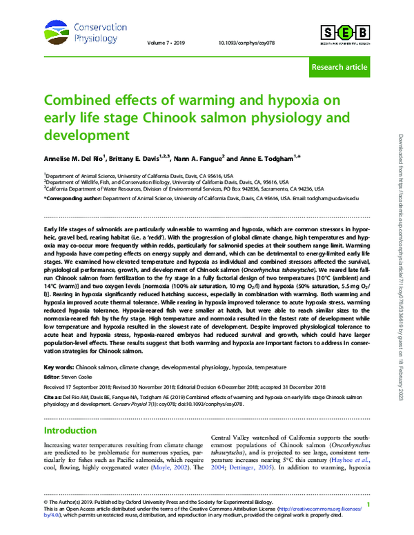 (PDF) Combined effects of warming and hypoxia on early life stage ...
