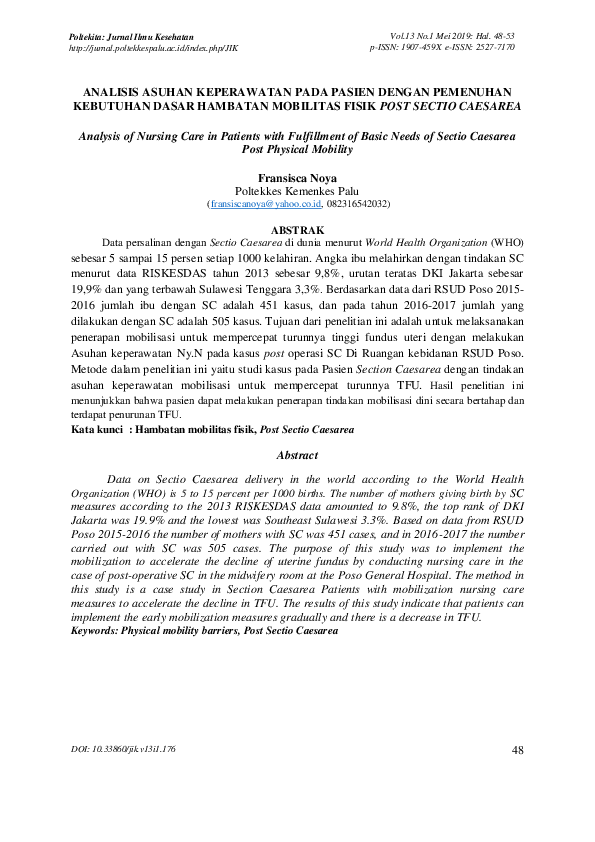 (PDF) Analisis Asuhan Keperawatan Pada Pasien Dengan Pemenuhan Kebutuhan Dasar Hambatan ...