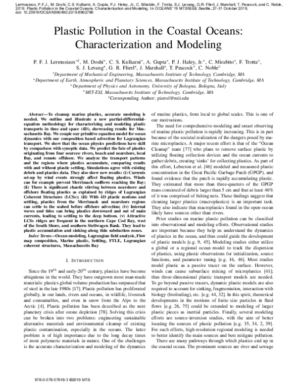 (PDF) Plastic Pollution in the Coastal Oceans: Characterization and ...
