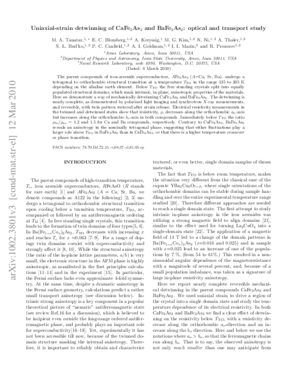 (PDF) Uniaxial-strain mechanical detwinning ...