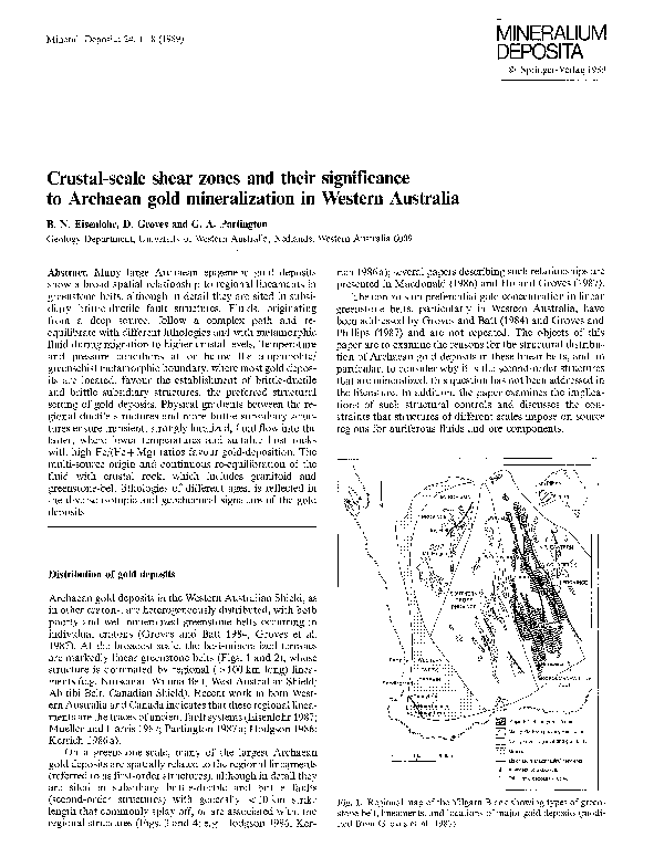 (PDF) Crustal-scale shear zones and their significance to Archaean gold ...