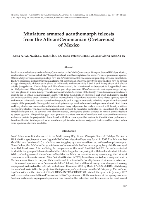 (PDF) Miniature armored acanthomorph teleosts from the Albian ...