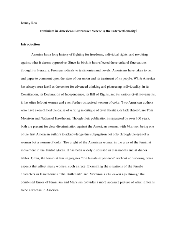 (PDF) Feminism in American Literature: Where is the Intersectionality?