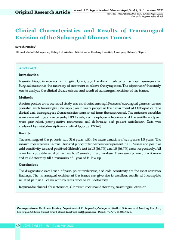 (PDF) Clinical Characteristics and Results of Transungual Excision of ...