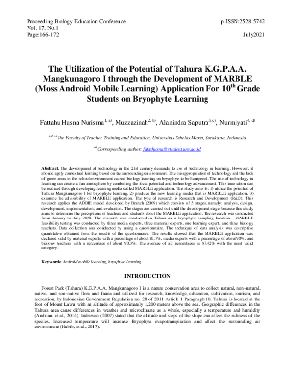(PDF) The Utilization of the Potential of Tahura K.G.P.A.A. Mangkunagoro I through the ...