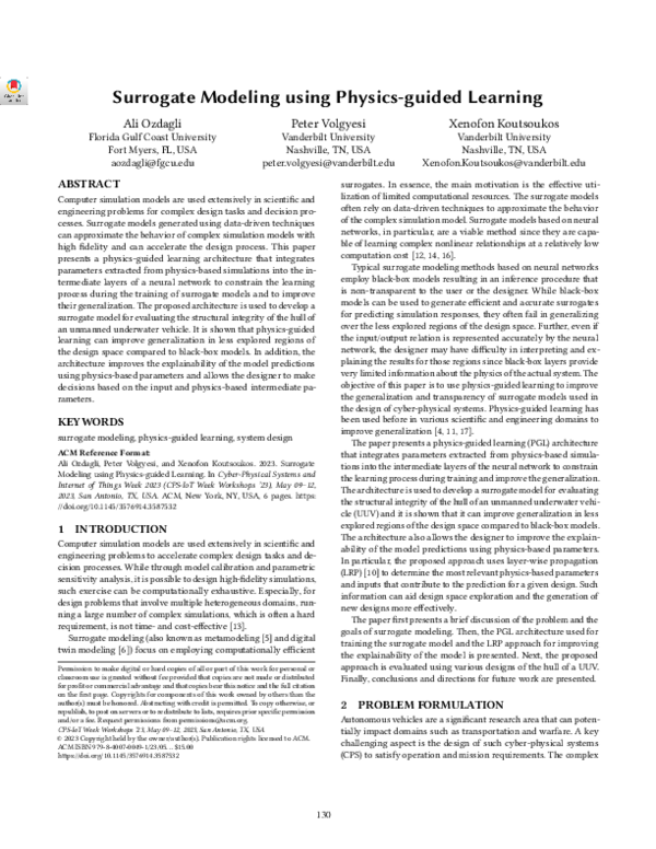 (PDF) Surrogate Modeling using Physics-guided Learning