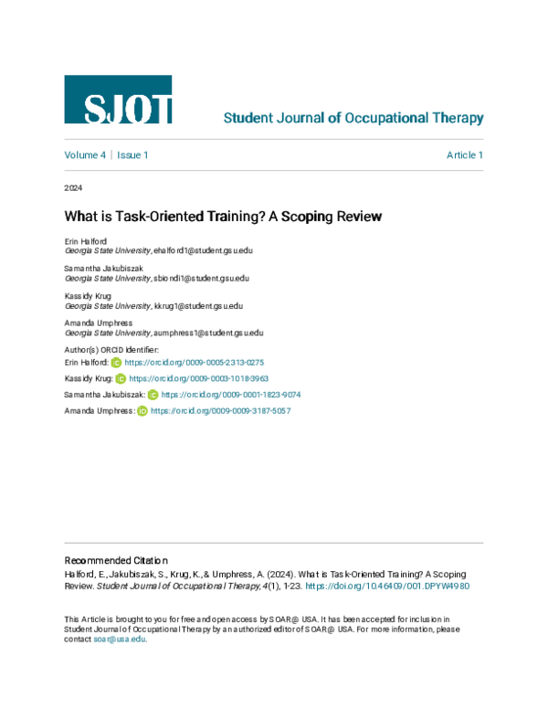 (PDF) What is Task-Oriented Training? A Scoping Review