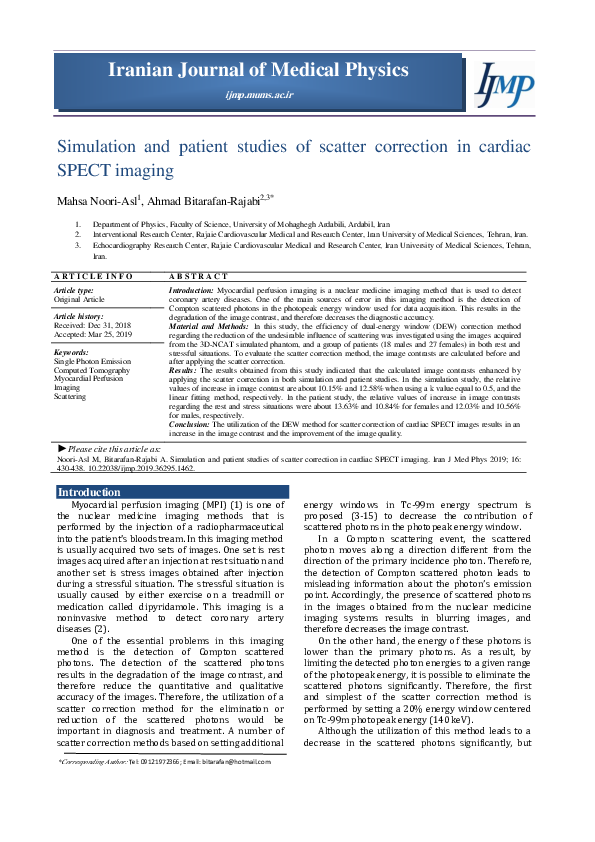 (PDF) Evaluation of three scatter correction methods based on ...