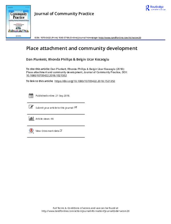 (PDF) Place Attachment and Community Development