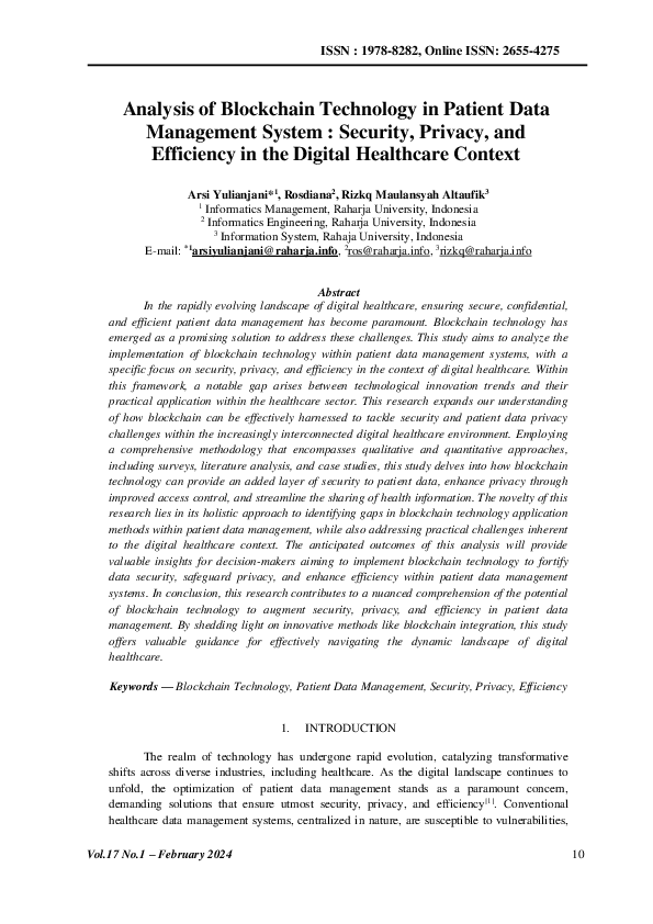 (PDF) Analysis of Blockchain Technology in Patient Data Management ...
