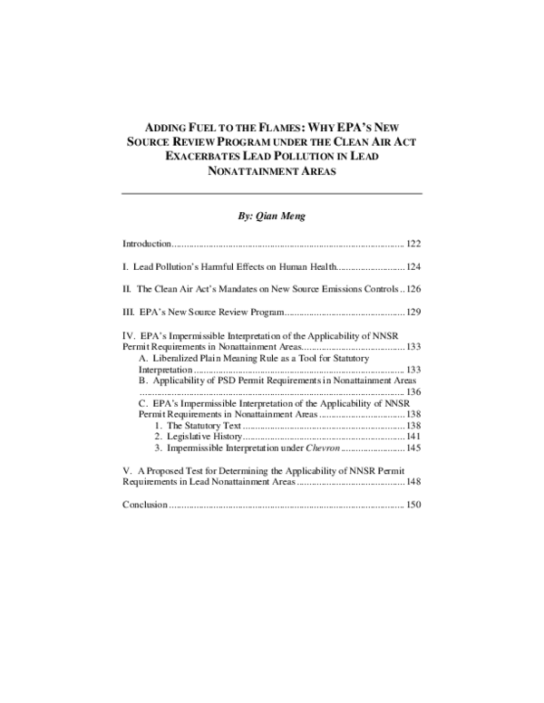 (PDF) Adding Fuel to the Flames: Why EPA's New Source Review Program ...