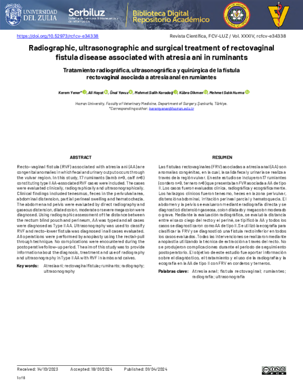 (PDF) Radiographic, ultrasonographic and surgical treatment of ...