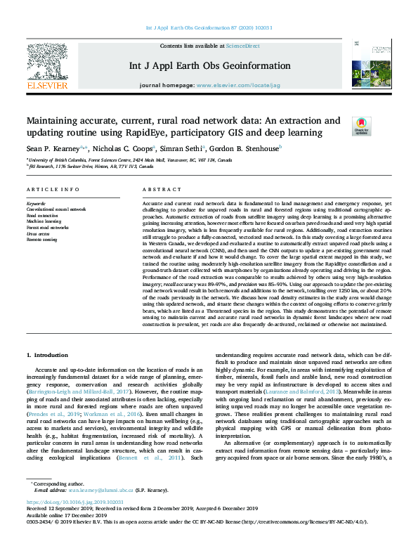 Pdf Maintaining Accurate Current Rural Road Network Data An Extraction And Updating Routine