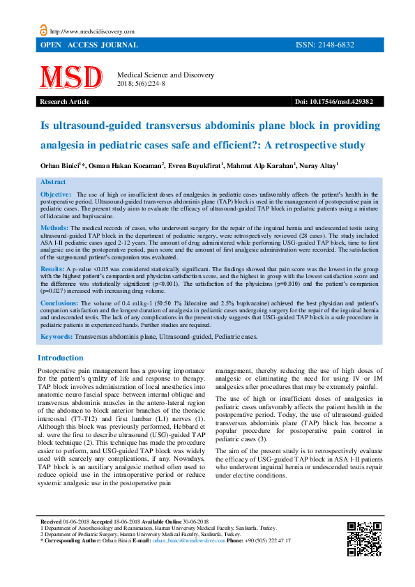 (PDF) Is ultrasound-guided transversus abdominis plane block in ...
