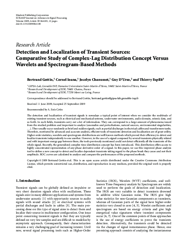 Detection and Localization of Transient Sources: Comparative Study of Complex-Lag Distribution ...