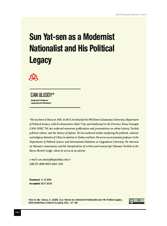 (PDF) Sun Yat-sen as a Modernist Nationalist and His Political Legacy