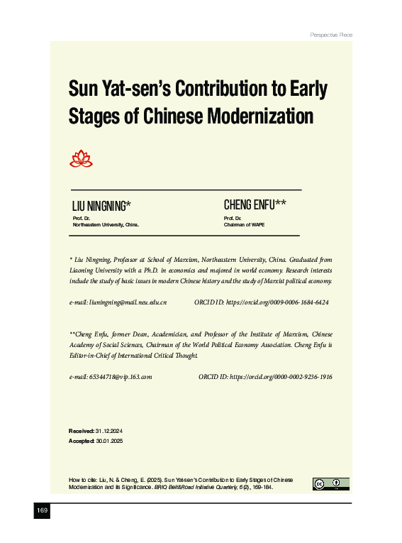 (PDF) Sun Yat-sen's Contribution to Early Stages of Chinese Modernization