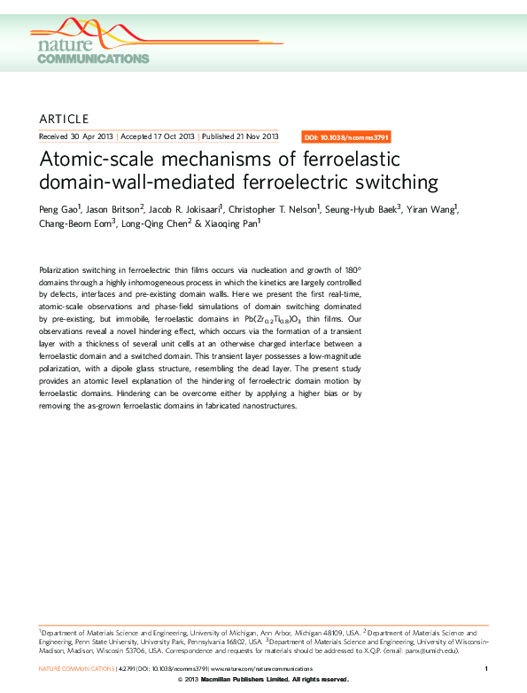 Atomic-scale mechanisms of ferroelastic domain-wall-mediated ...