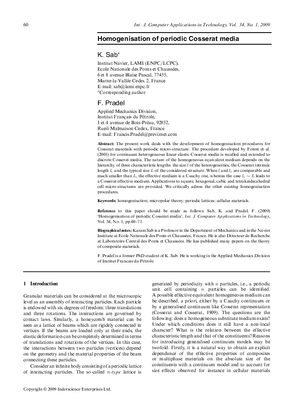 (PDF) Homogenisation of periodic Cosserat media