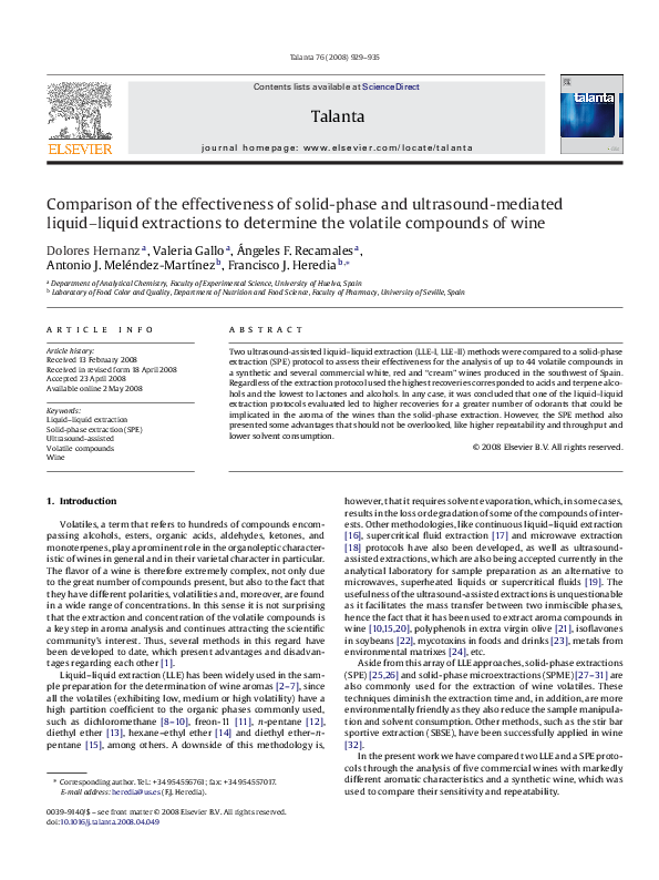 (PDF) Comparison of the effectiveness of solid-phase and ultrasound ...