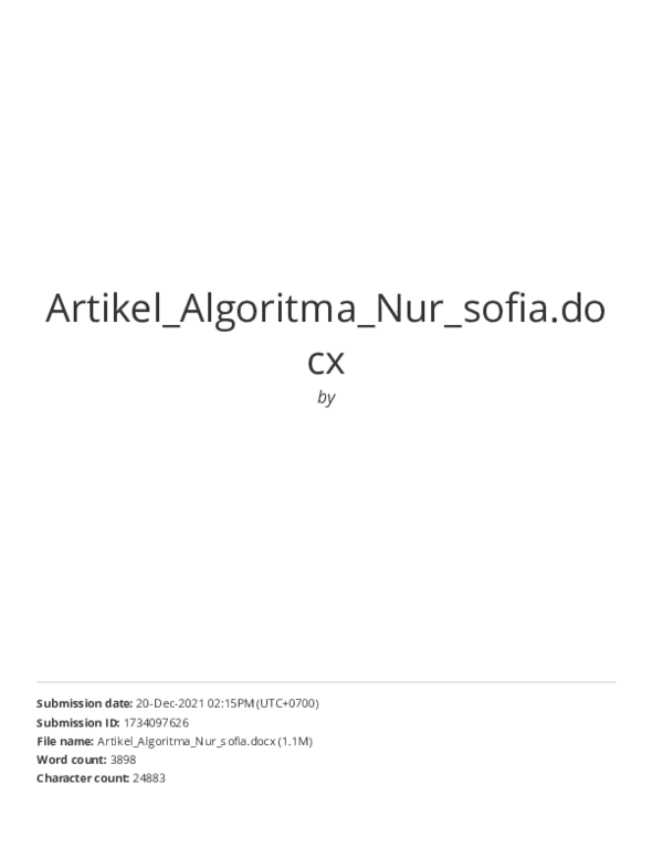 (PDF) Artikel Hasil Turnitin Algoritma Pemrograman Nur Sofia