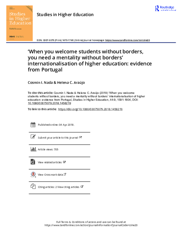 (PDF) ‘When you welcome students without borders, you need a mentality without borders ...