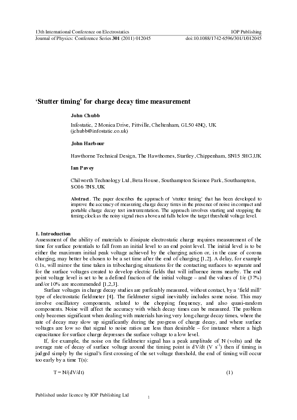 (PDF) Stutter timing' for charge decay time measurement